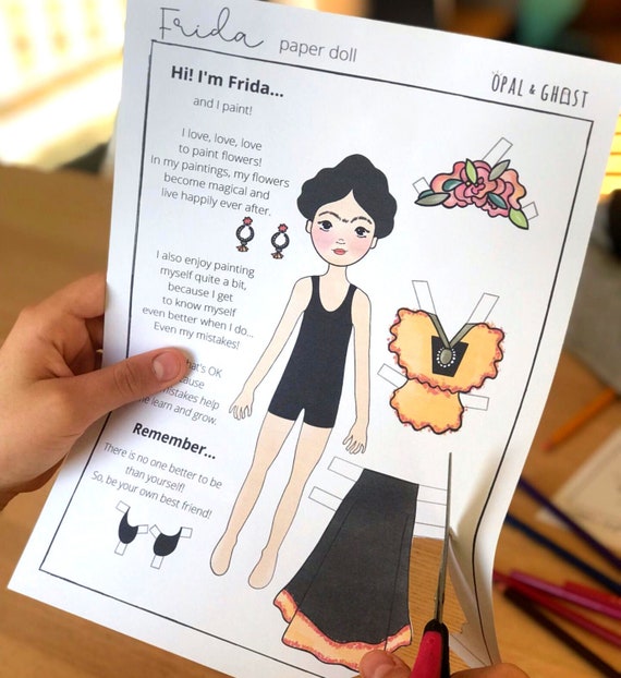 Paper Doll and Coloring Frida Bundle 2 X Digital Creative | Etsy