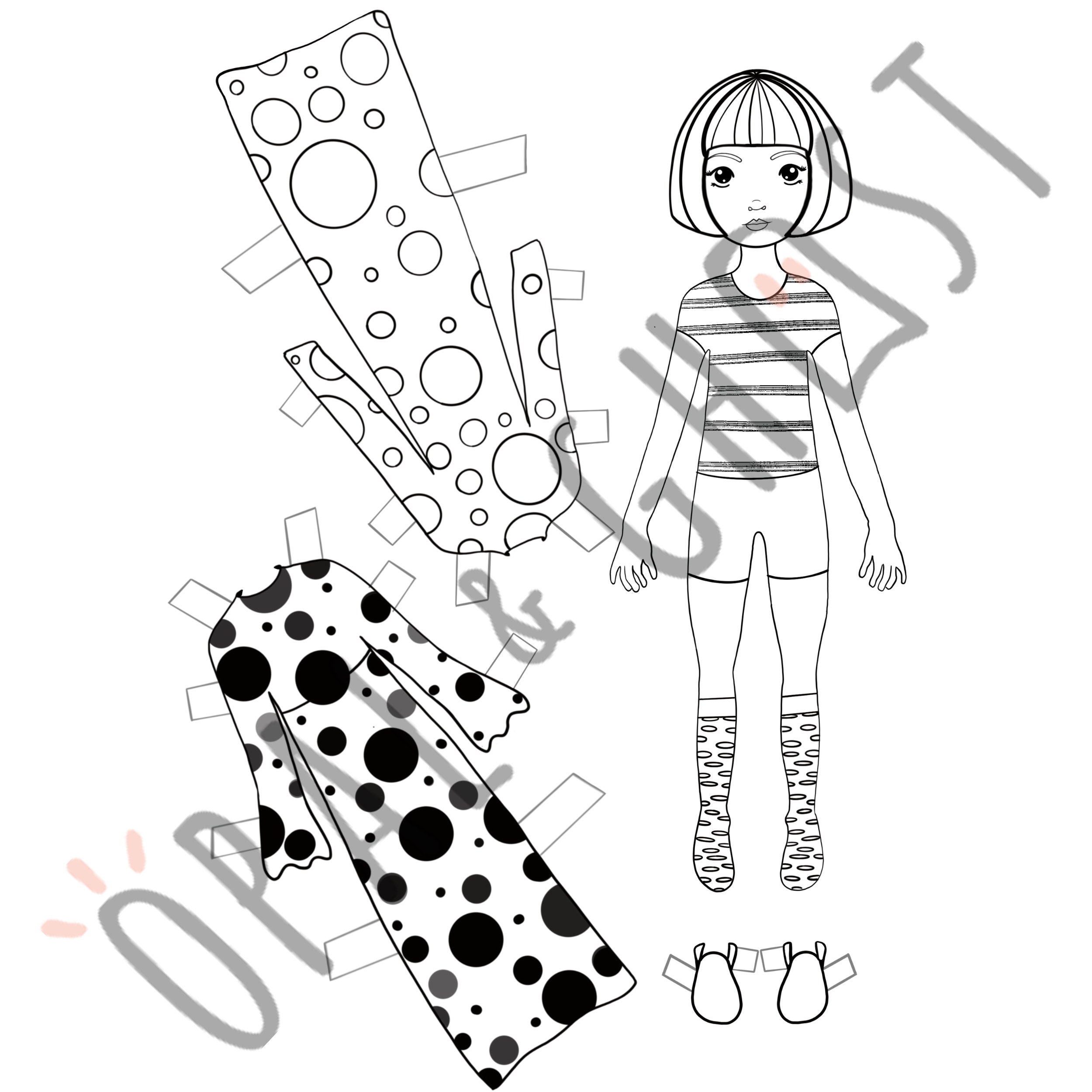 Yayoi Kusama Doll, Paper Doll, Yayoi Art Bundle, Yayoi Kusama Print ...