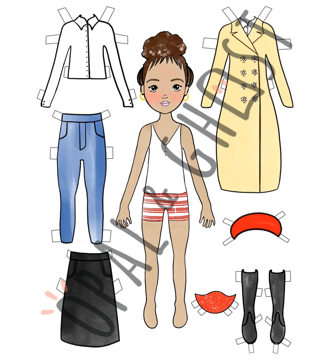 Amanda Paper Doll; Digital Creative Sheets, PDF, Printable, Amanda ...