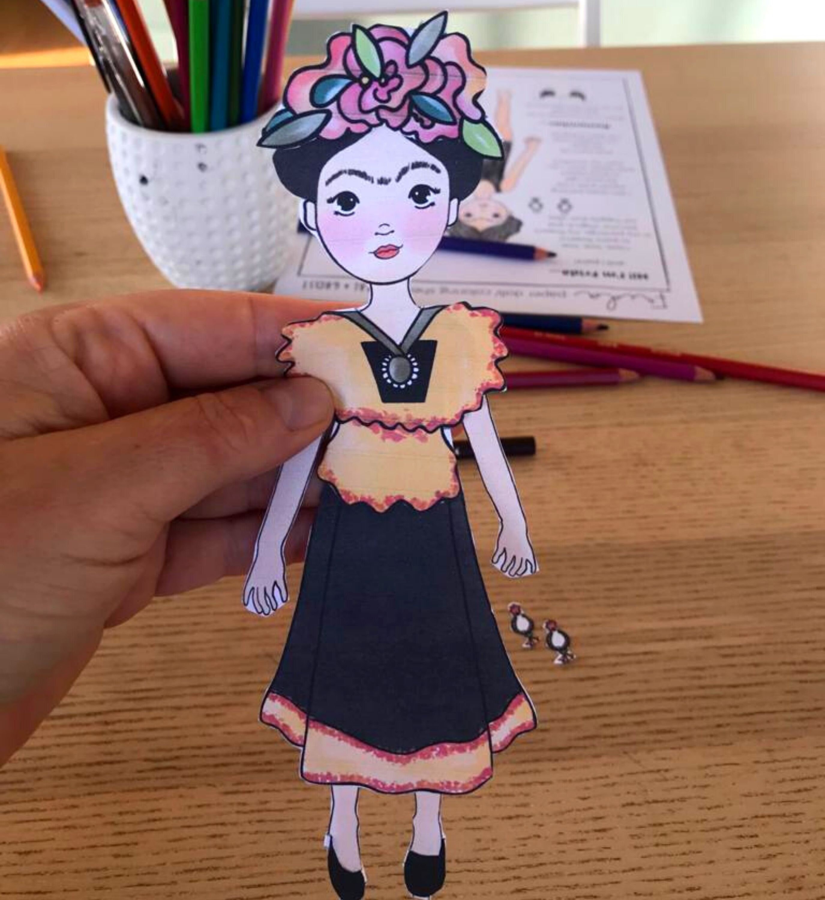 Paper Doll and Coloring Frida Bundle 2 X Digital Creative Sheets, PDF ...