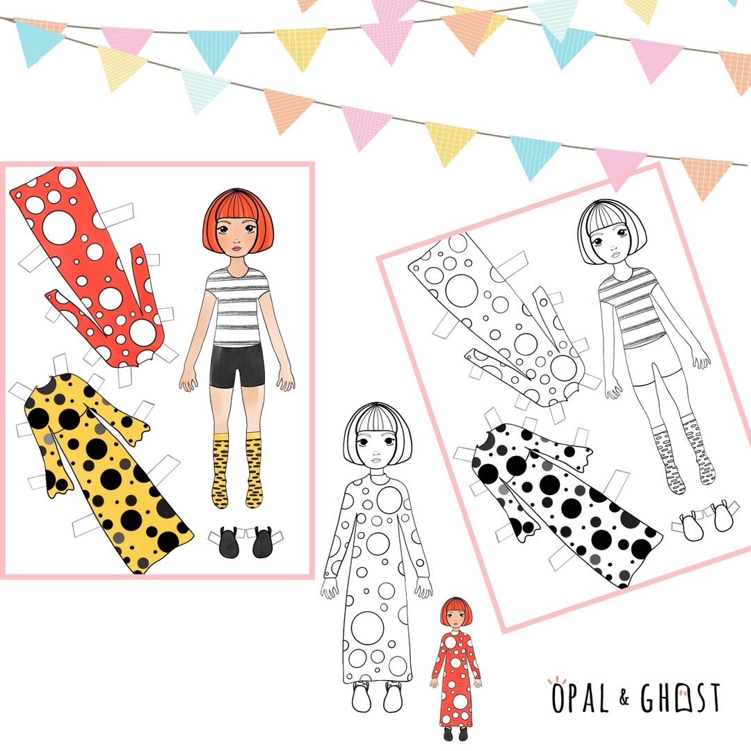Yayoi Kusama Doll, Paper Doll, Yayoi Art Bundle, Yayoi Kusama Print ...