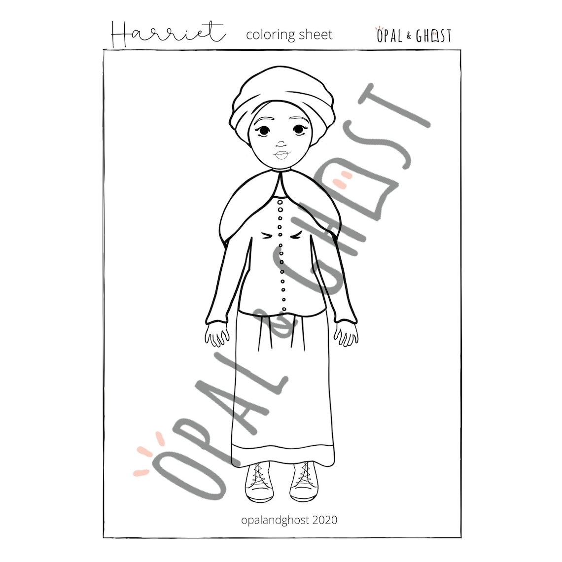 Harriet Tubman Coloring Page, Harriet Tubman Craft, Harriet Tubman for ...