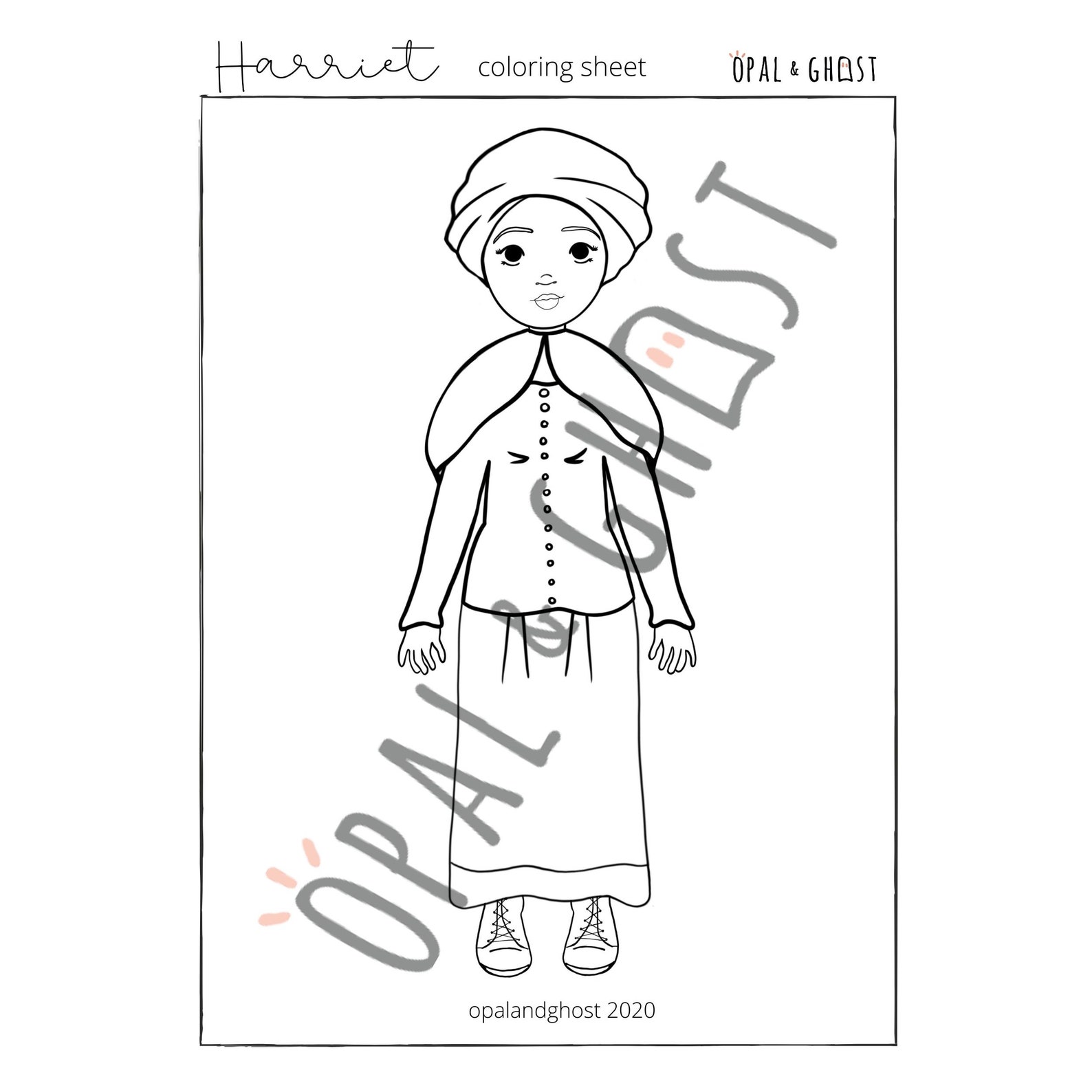 Harriet Tubman Coloring Page, Harriet Tubman Craft, Harriet Tubman for ...