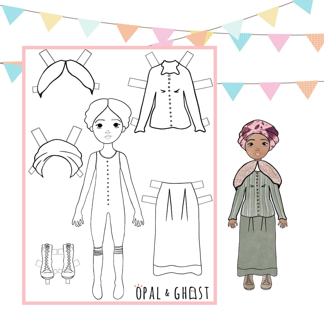 Harriet Tubman Paper Doll, Harriet Tubman Coloring Page, Harriet Tubman ...