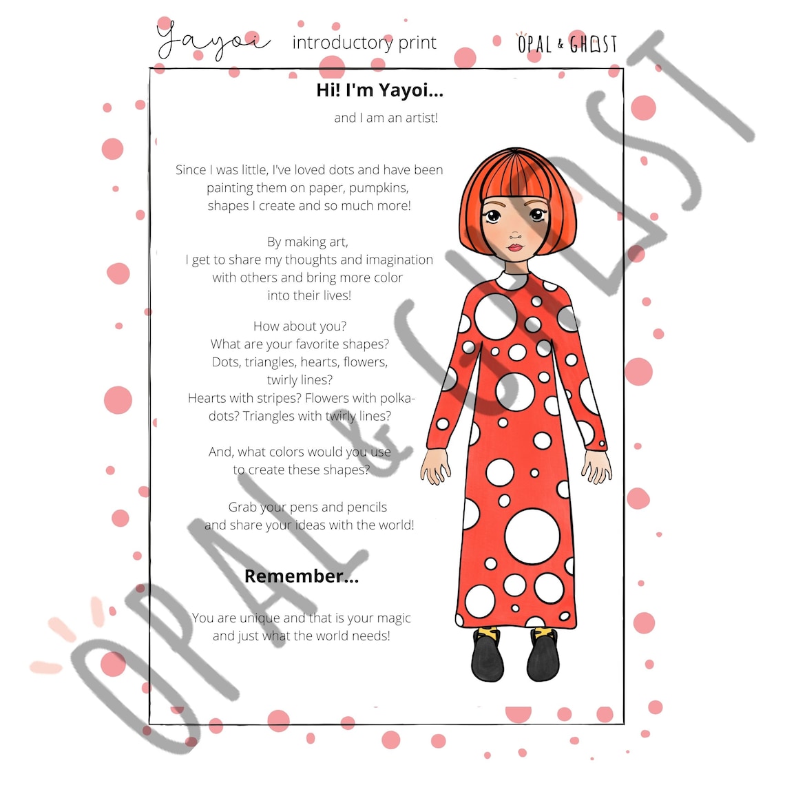Yayoi Kusama Coloring Sheet, Yayoi Art Activity, Yayoi Digital Download ...