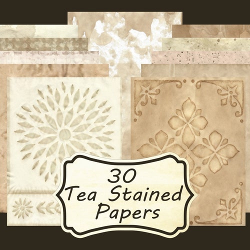 Tea & Coffee Stained Digital Papers Dyed Backgrounds Aged - Etsy