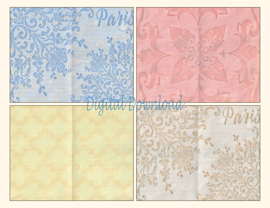 25 Lined Colored Pages, Coffee Stained Lined Paper, Lined Background ...