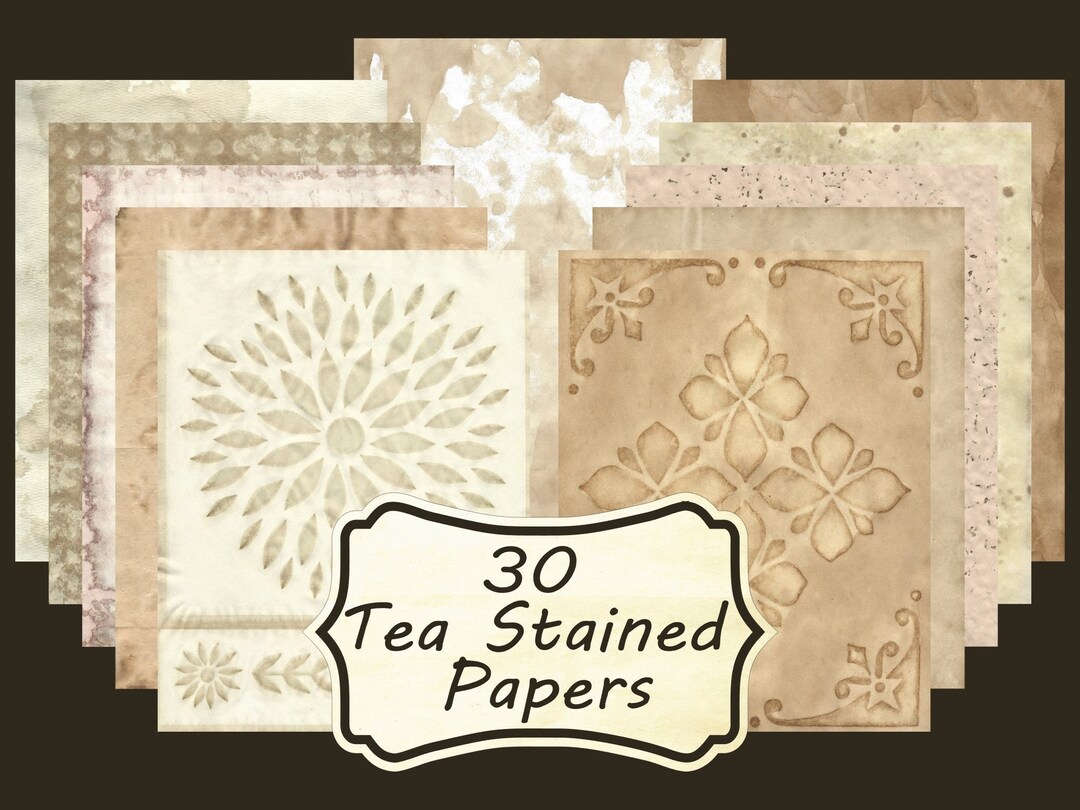 Tea & Coffee Stained Digital Papers Dyed Backgrounds Aged - Etsy