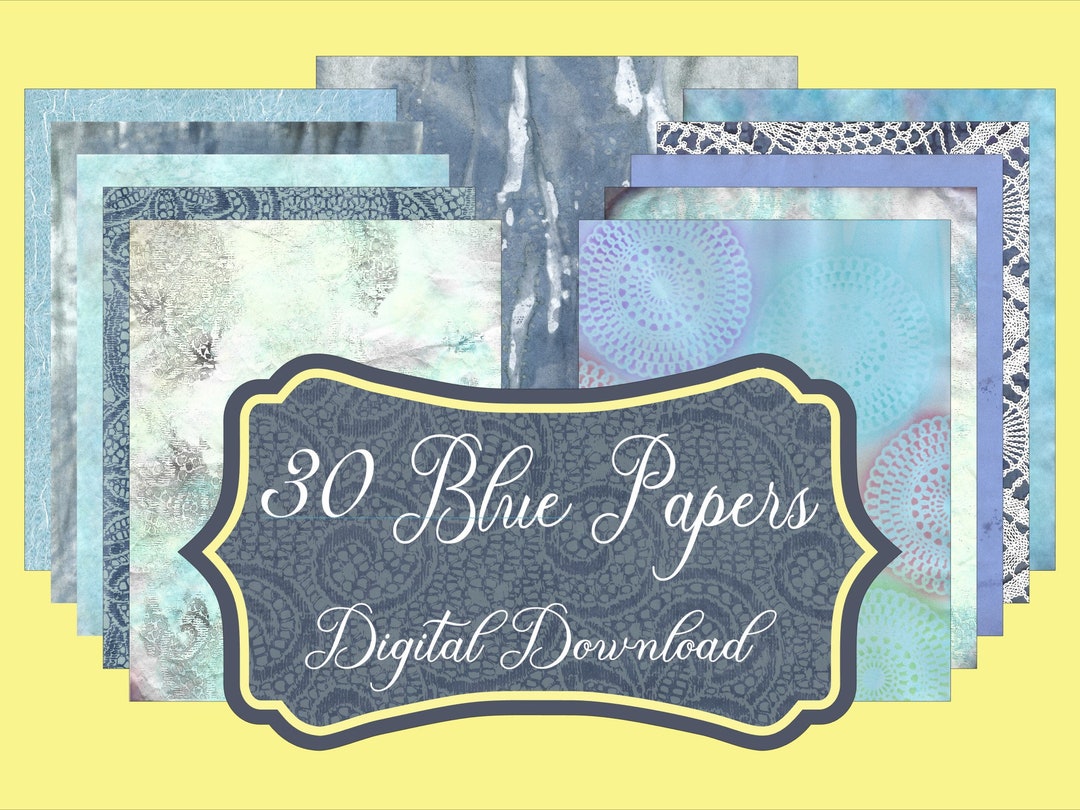 30 Blue Pages for Download, Blue Paper, Lace Pages, Doily Pages ...