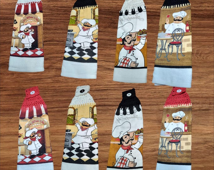 Crochet Chef Hanging Kitchen Towels, Double Thickness - Etsy