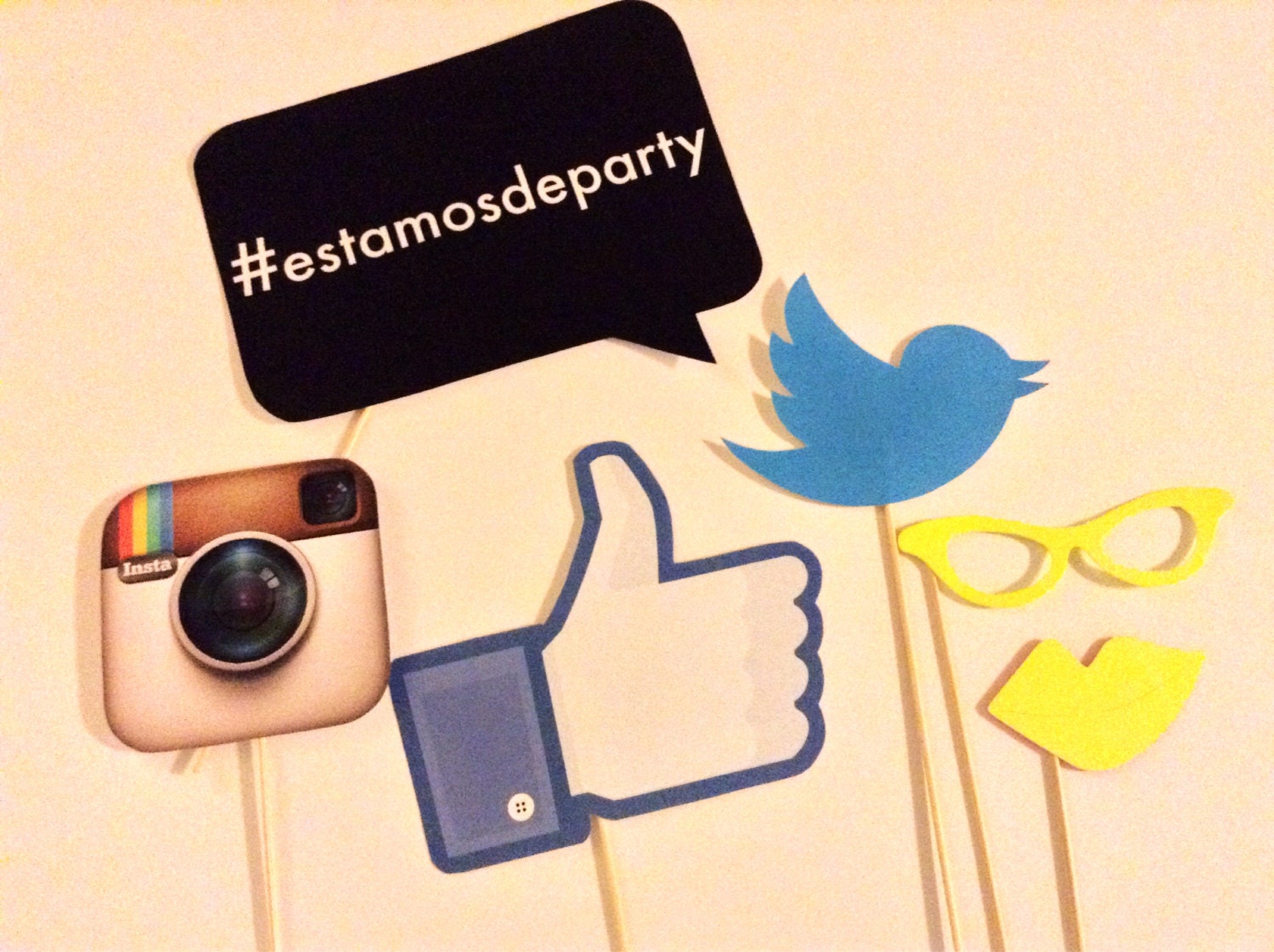 Neon Social Party Photo Props - Etsy