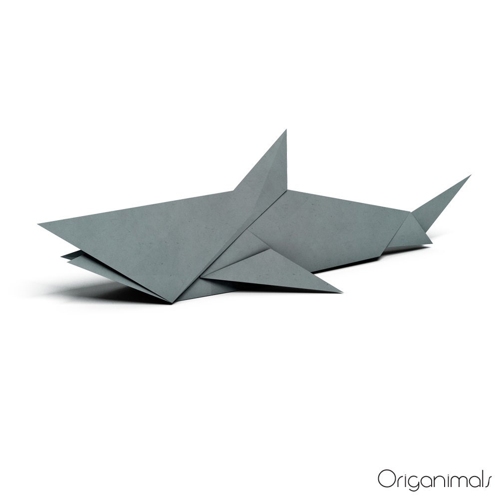 Shark Origami - Printable Design & Instructions. - Etsy