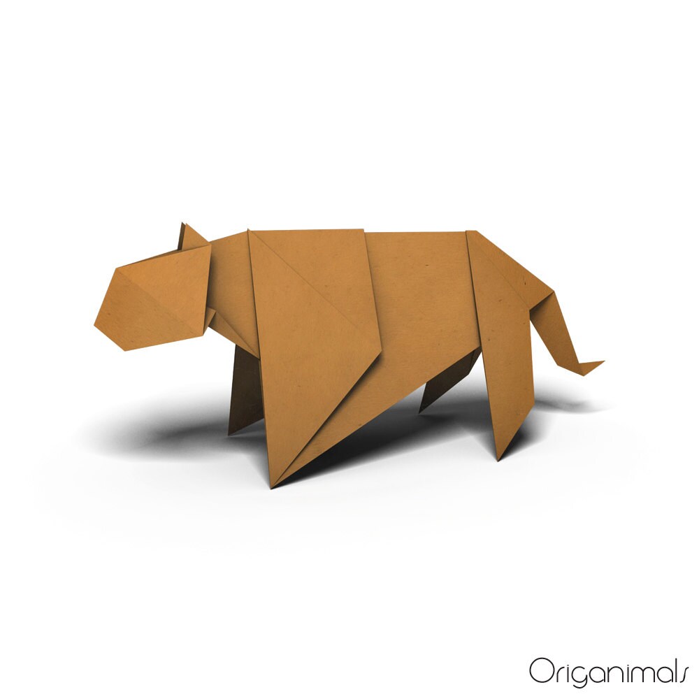 Tiger Origami - Printable Design & Instructions. - Etsy