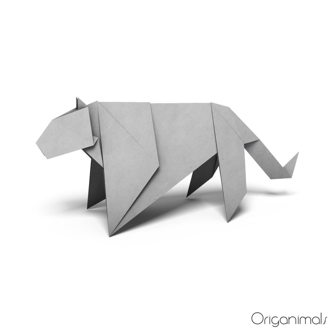 Snow Leopard Origami - Printable Design & Instructions. - Etsy