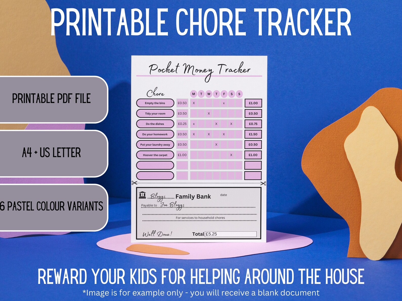 Printable Kids Chore & Allowance Chart – Editable Weekly Chore Tracker ...