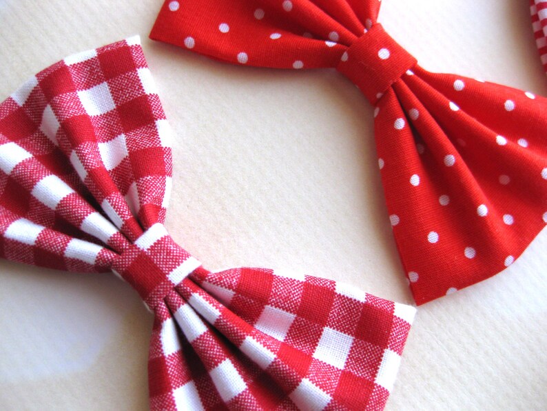 Red Hair Bows for Girls Baby Bow Headbands Fabric Bow | Etsy