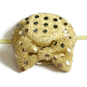 Gold Mini Hat Headband Sparkly Mini Hat Clip With Bow - Etsy