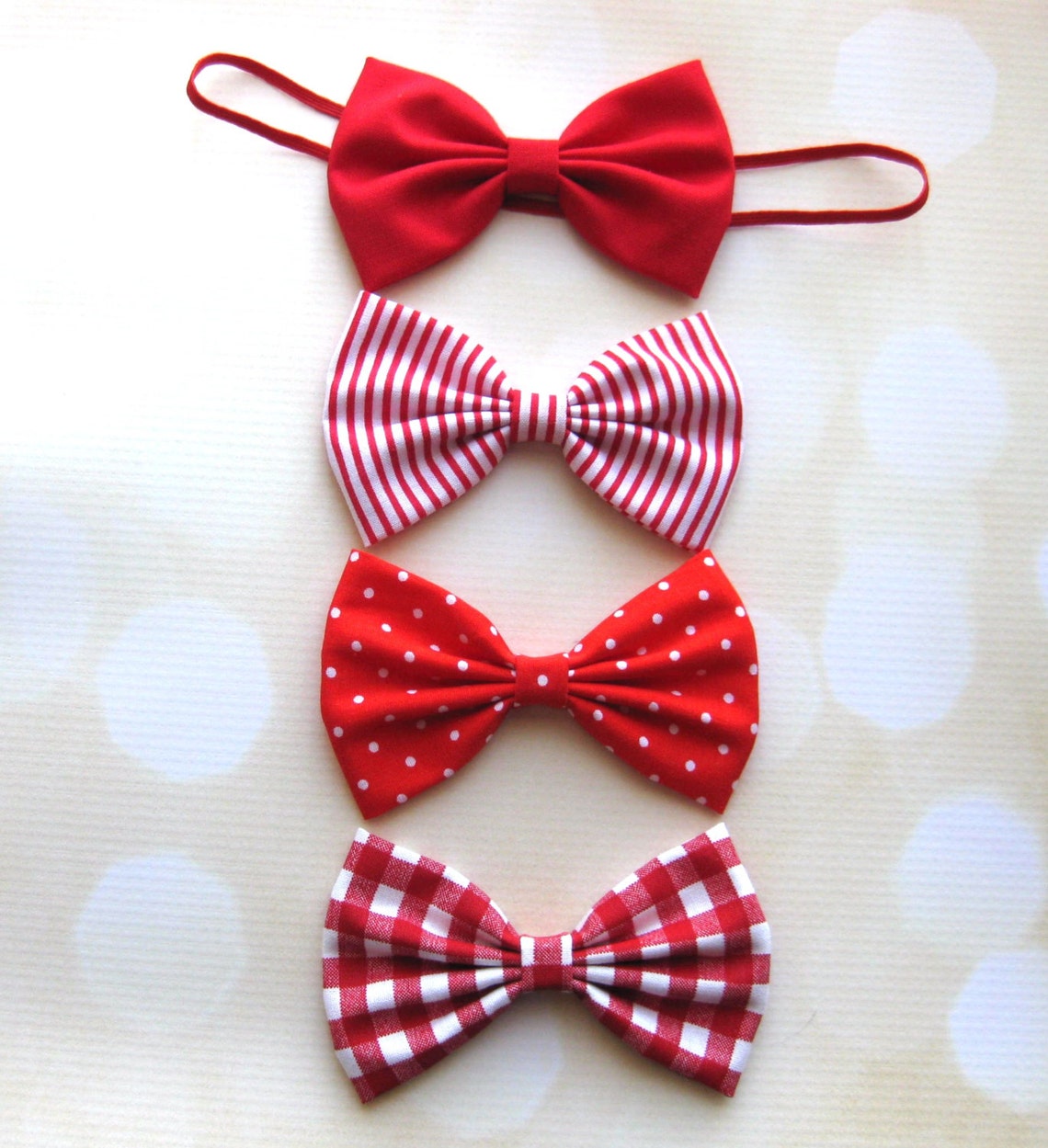 Red Hair Bows for Girls Baby Bow Headbands Fabric Bow - Etsy