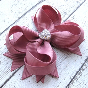 Girls Hair Bow - Mauve Boutique Hair Bow - Toddler Bow - Cute Fall Hair ...