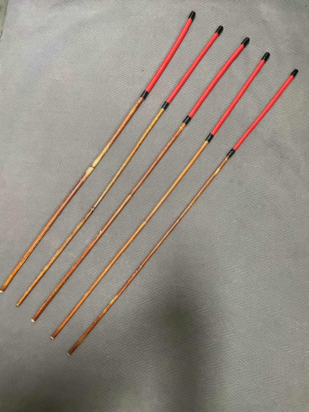 Smoked Dragon Cane SALES SPECIAL Set of 5 Canes - RED Kangaroo Leather ...