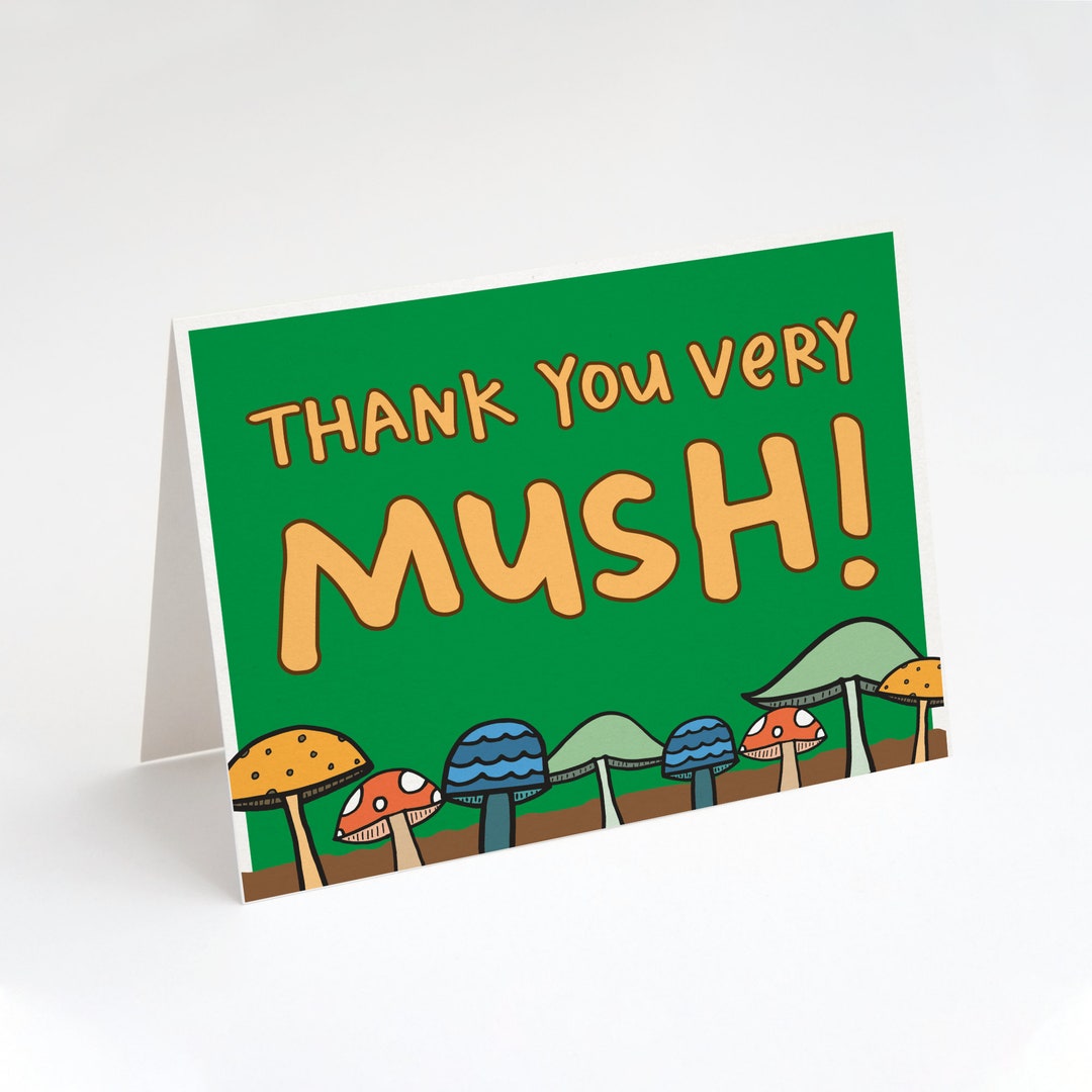 Funny Mushroom Thank You Card: Pun Greeting - Etsy