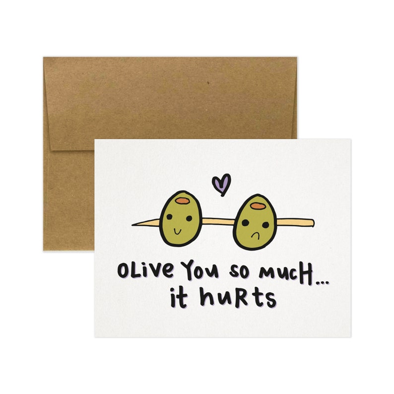 Funny Anniversary Card: Olive You so Much Martini Greeting - Etsy