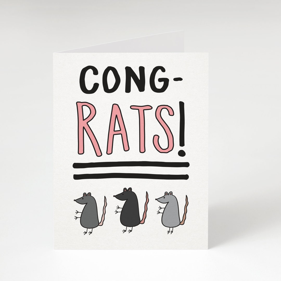 Funny "cong-rats!" Congratulations Card - Etsy