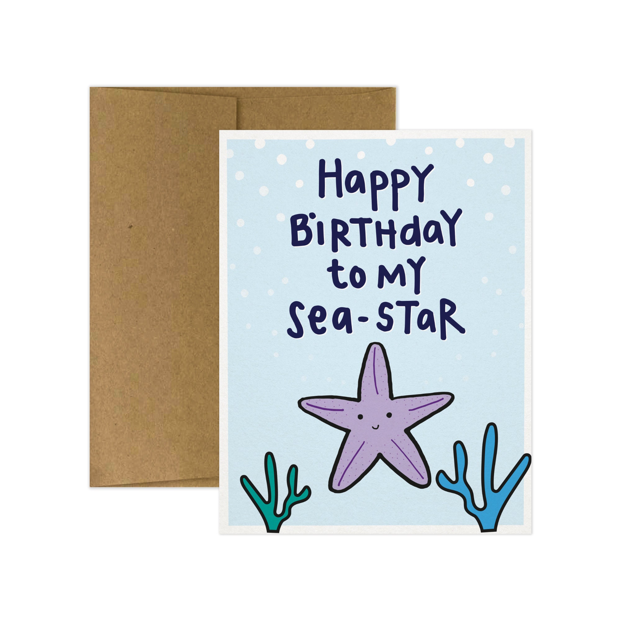 Funny Starfish Birthday Card: Sea-star Pun Greeting Card - Etsy