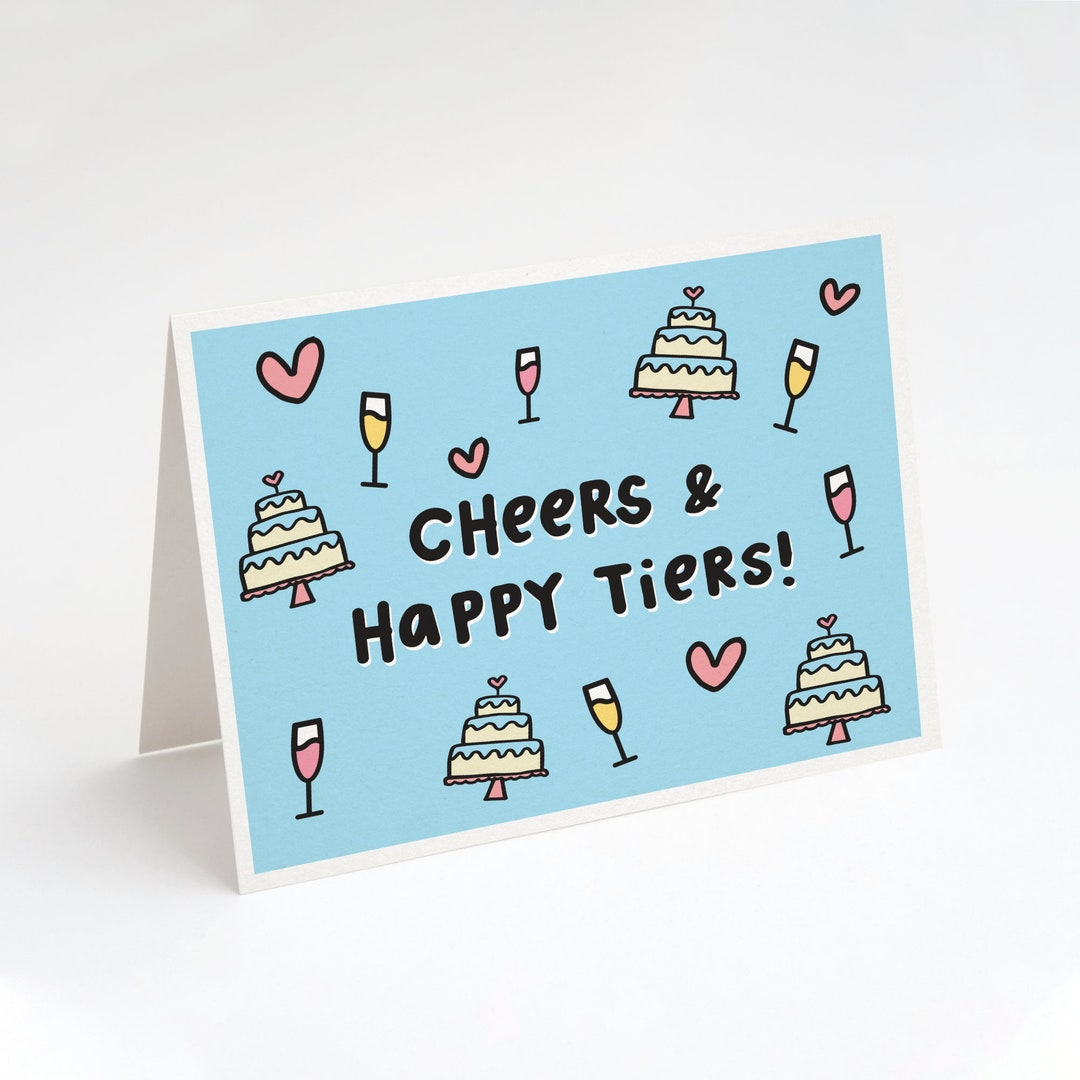 SUPER SALE! Cheers & Happy Tiers! Greeting Card. Wedding Card ...