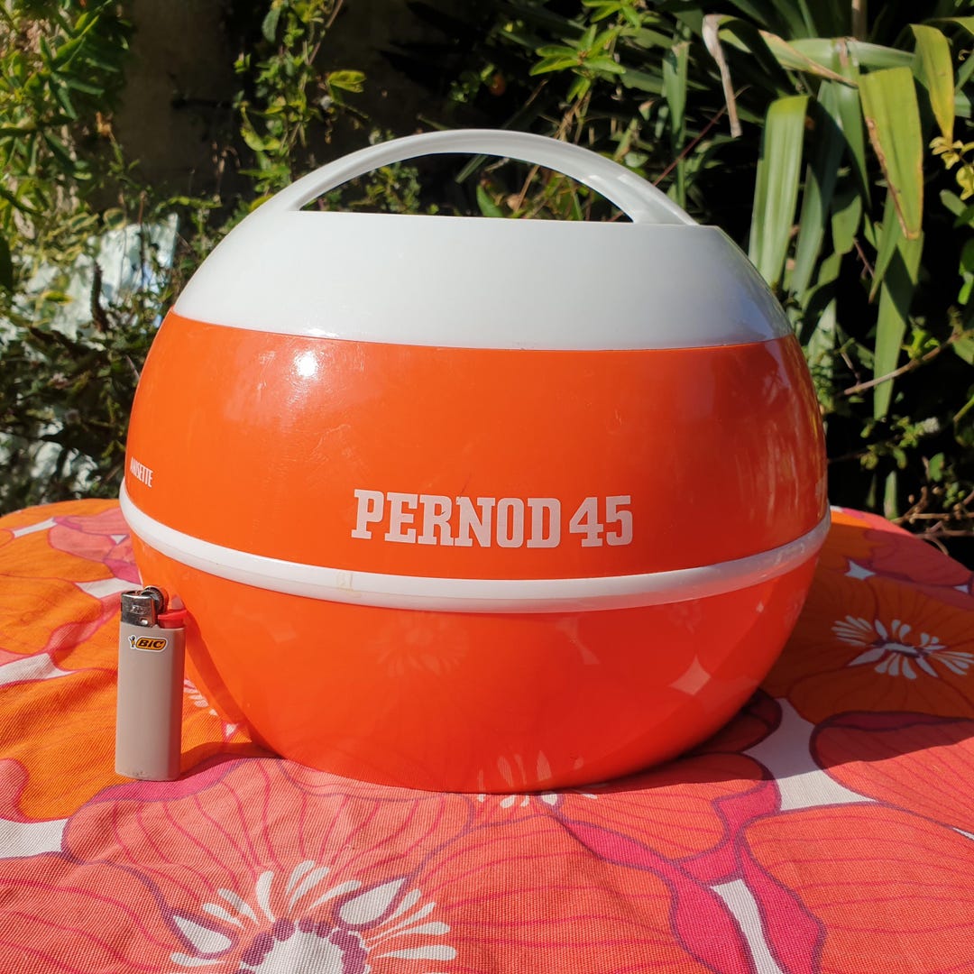 Vintage Pernod 45 Ice Bucket: Orange Retro French Barware - Etsy