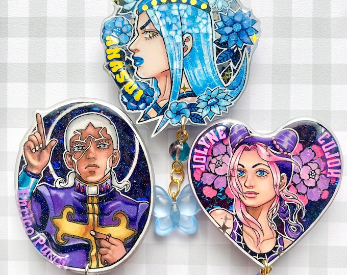 Hand Drawn Part 6 JJBA Character Badges / Pins - Etsy