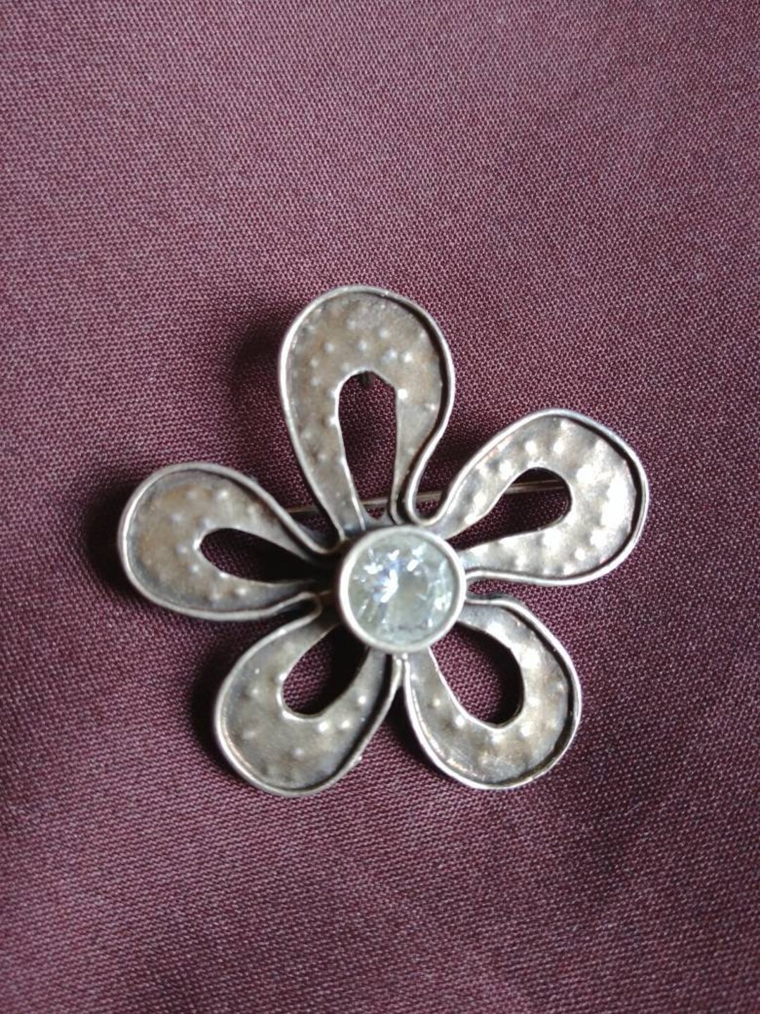 Gorgeous Sparkling STERLING SILVER Crystal Faceted Glass Stone Modern ...