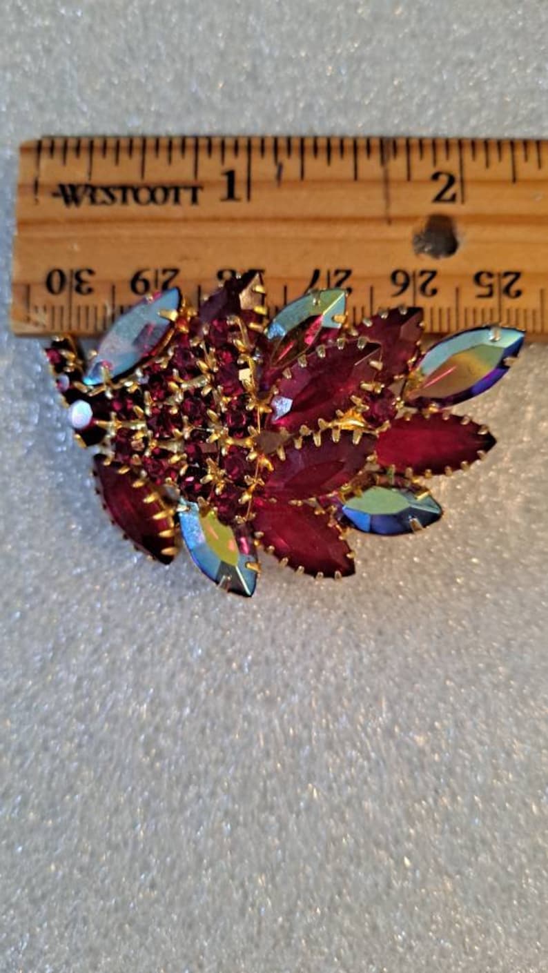 JULIANA D and E Delizza Elster Ruby Red Aurora Borealis - Etsy
