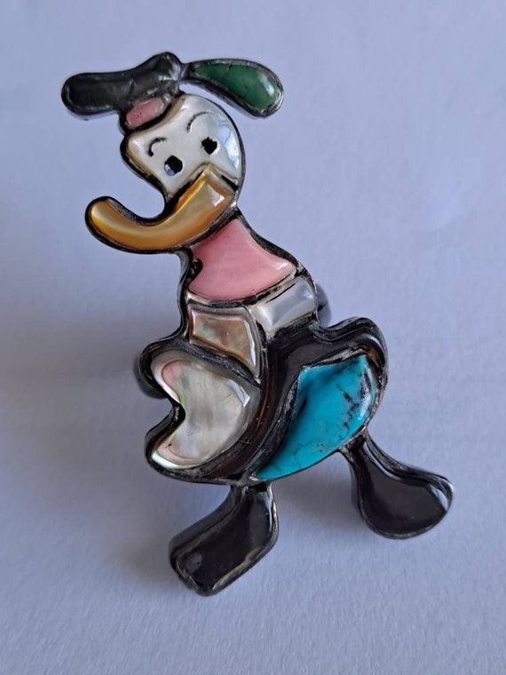 Rare! Donald Duck Zuni Ring / Native American Southwe… - Gem