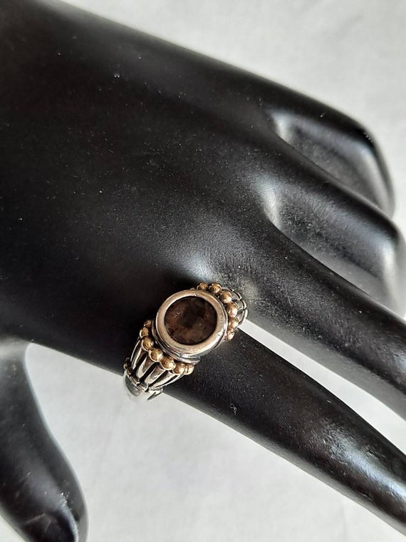 Sterling 14K Silver signed NF Quartz gemstone ring - Gem
