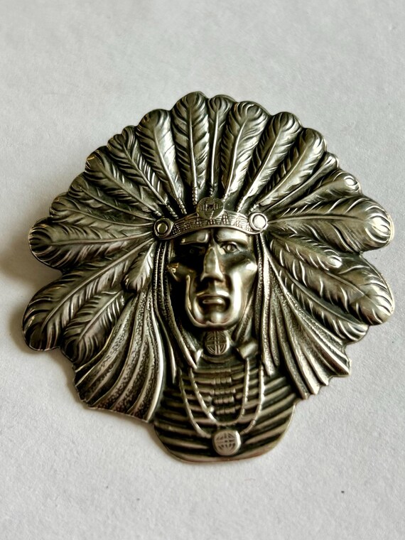 indian chief brooch native - Gem