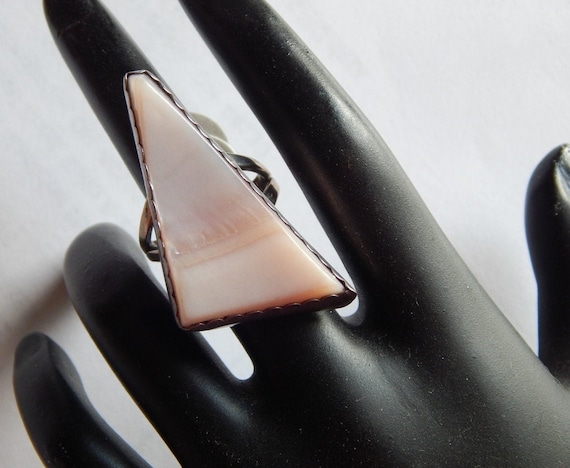 Rare STERLING Silver Abstract odd Triangular Mother o… - Gem