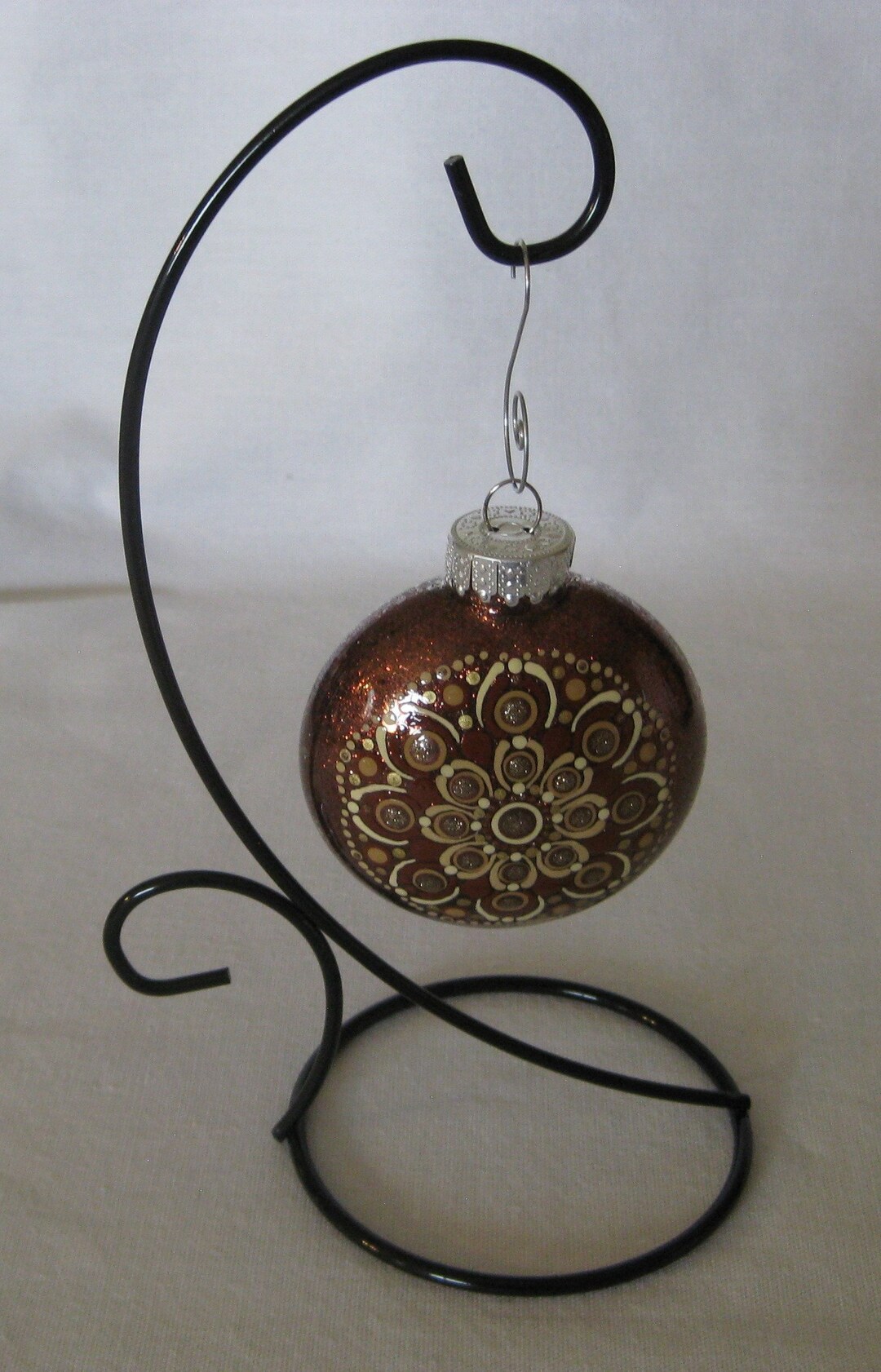Mandala Dot Art Plastic Christmas Ornament - Brown/cream/tan - Etsy