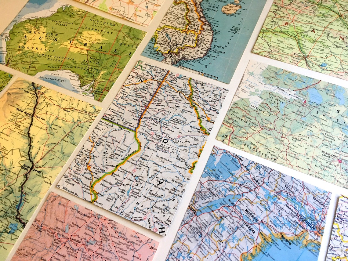 Vintage Map Pack. Map scrapscard making scrapbooking maps | Etsy