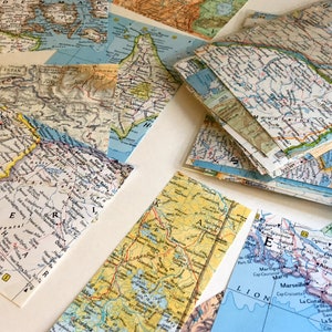 Vintage Map Scrap Pieces. DIY Card Making, Scrapbook Map, Ephemera Map ...