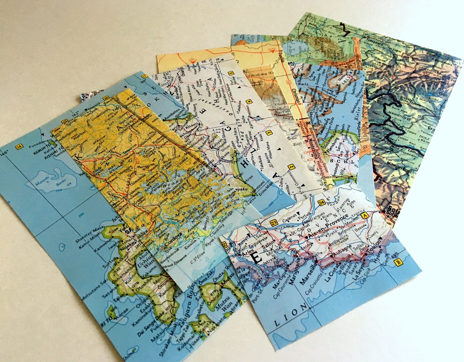 Vintage Map Scrap Pieces. DIY Card Making Scrapbook Map - Etsy