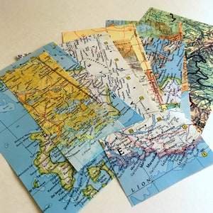 Vintage Map Scrap Pieces. DIY Card Making, Scrapbook Map, Ephemera Map ...
