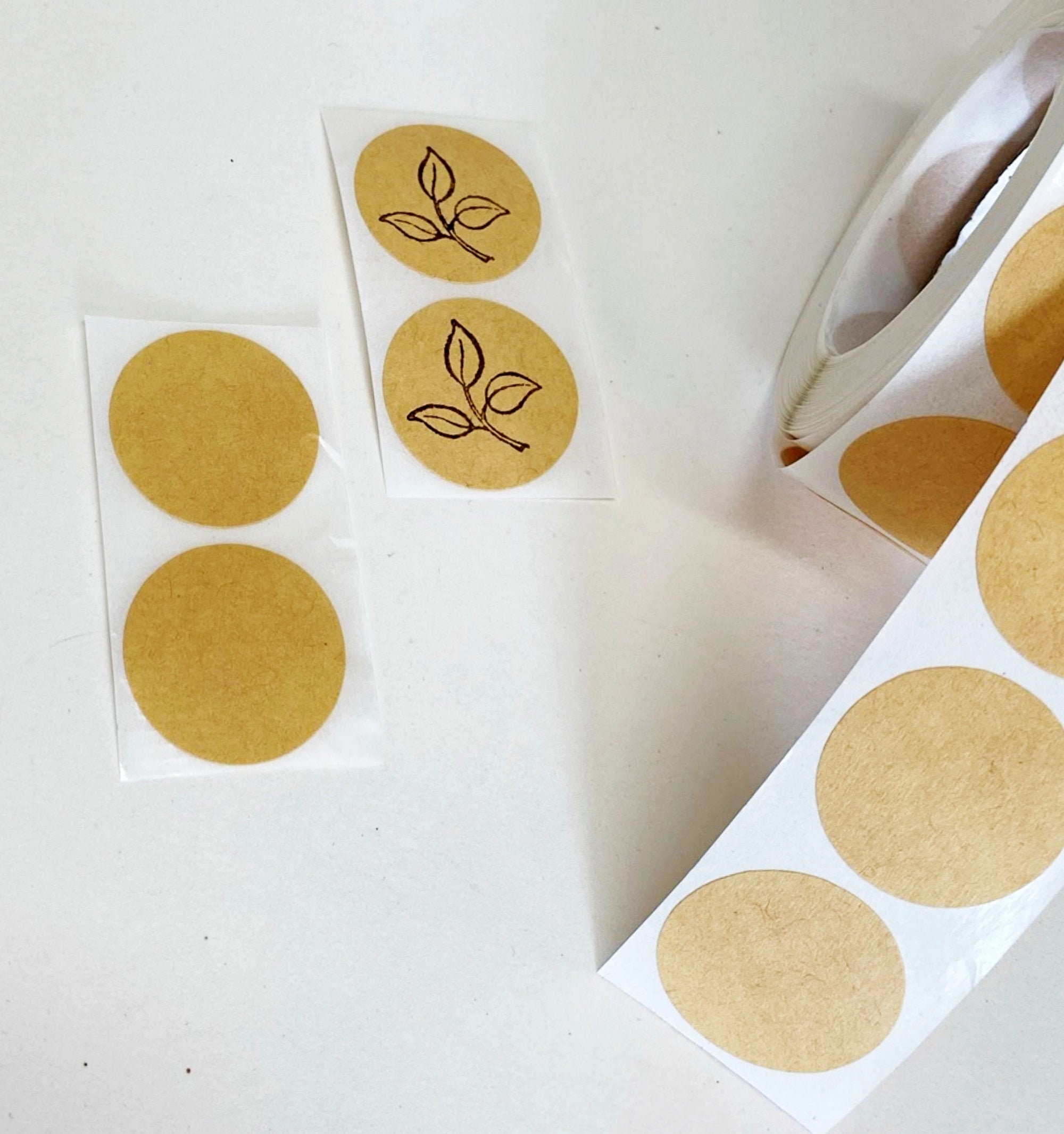 Kraft Sticker, 1 Inch Round, Blank Small Sticker for Envelopes, Thank ...
