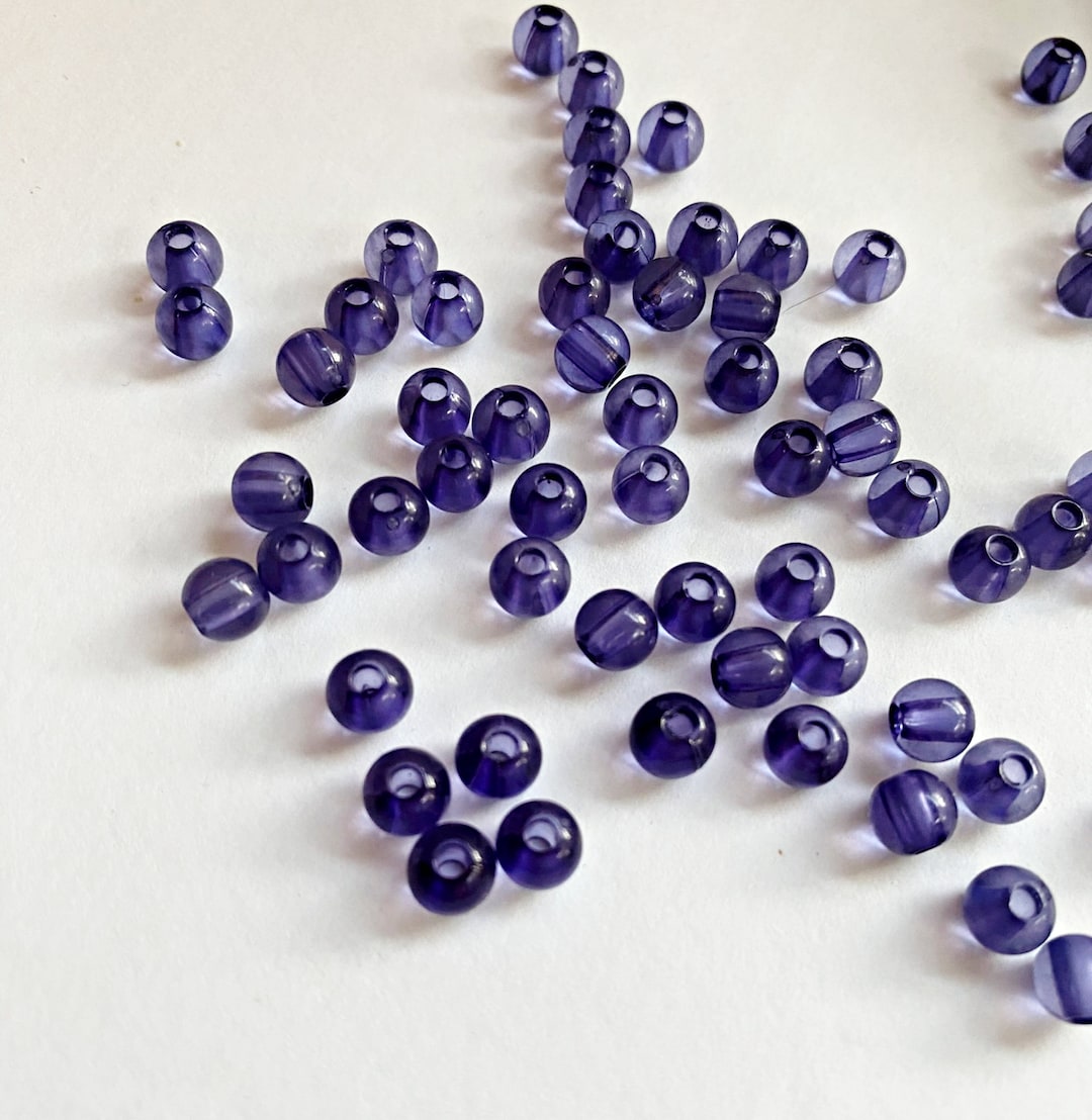 Spacer Beads, Midnight Blue Transparent Beads, Acrylic Beads, 6mm Bead ...