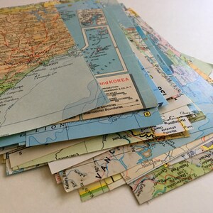 Vintage Map Scrap Pieces. DIY Card Making, Scrapbook Map, Ephemera Map ...