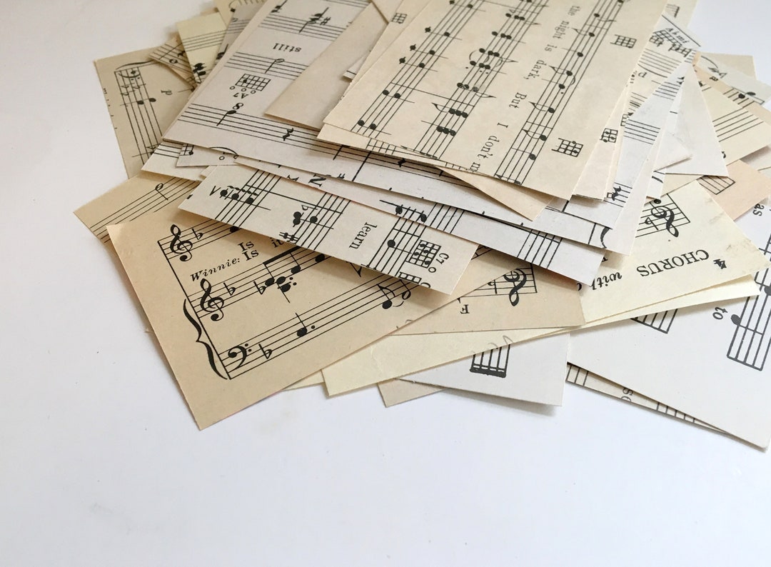 Vintage Sheet Music Scrap Pieces, Sheet Music DIY Card Making ...