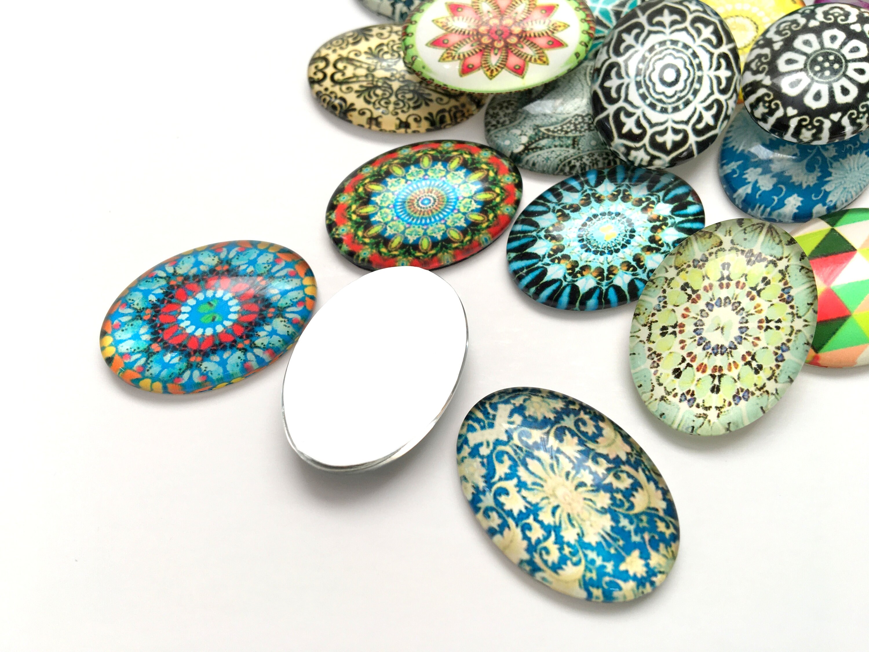 Oval Cabochon, Ready to Use, Patterned Cabochon, DIY Pendants, Magnet ...