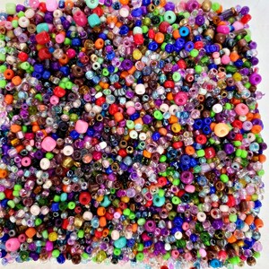 Sead Beads, Assorted Colors and Sizes, 11/0,10/0, 8/0, Mixed Lot, 115 ...