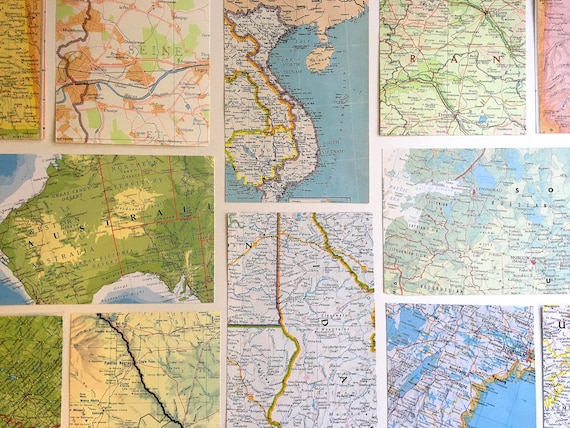 Vintage Map Pack. Map scrapscard making scrapbooking maps | Etsy