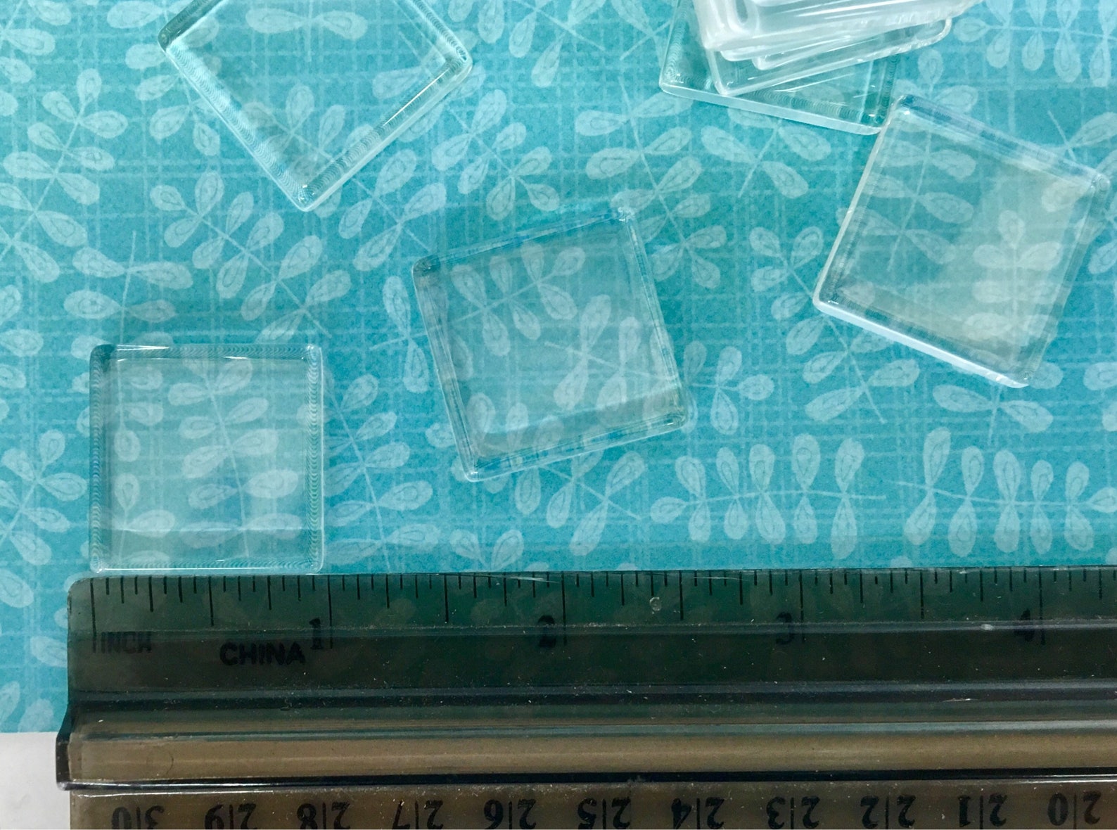 QTY 25 Clear Glass Square Tiles, 25 Mm 1 Inch, DIY Photo Jewelry, Photo ...